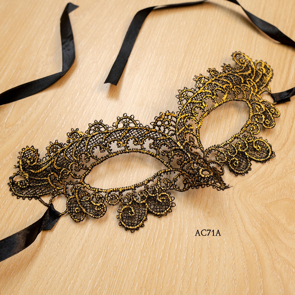 Jual [Topeng Pesta] Sexy Black Mask / Topeng Mata / Renda Gold AC71A ...