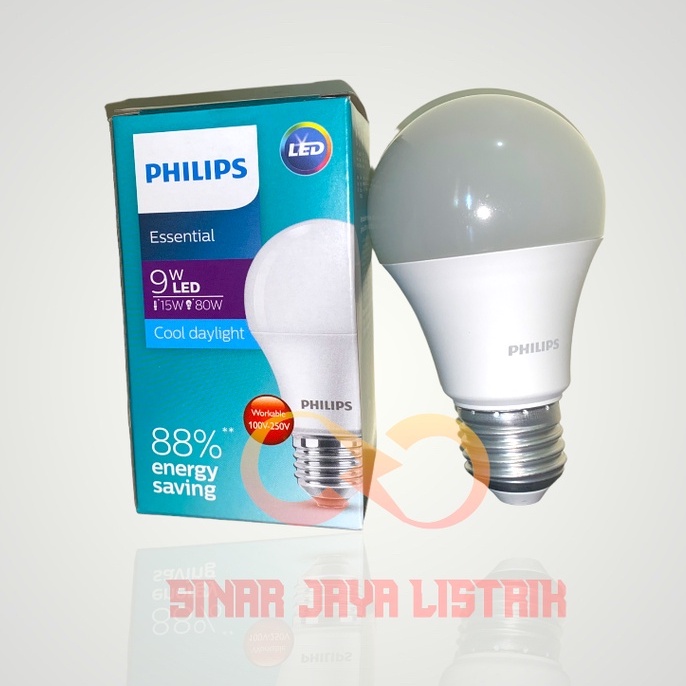 Jual Lampu LED bulb Philips 9 watt Essential putih Cool daylight 9w E27 | Shopee Indonesia