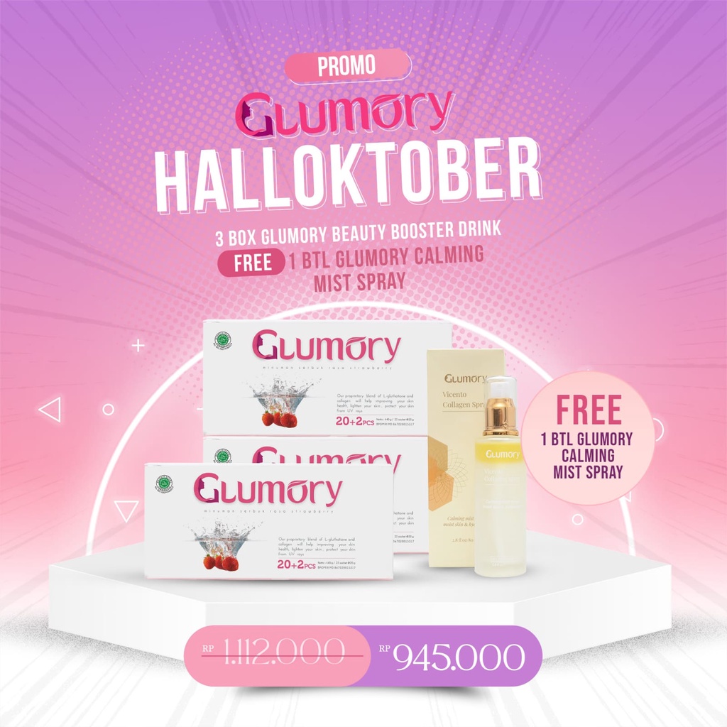 Jual Glumory 3 Box gratis 1 Vincento / Glumory collagen Beauty Drink ...