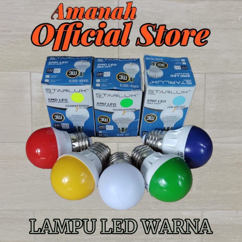 Jual lampu LED warna E27 2W (2watt) hemat terang tahan lama | Shopee ...