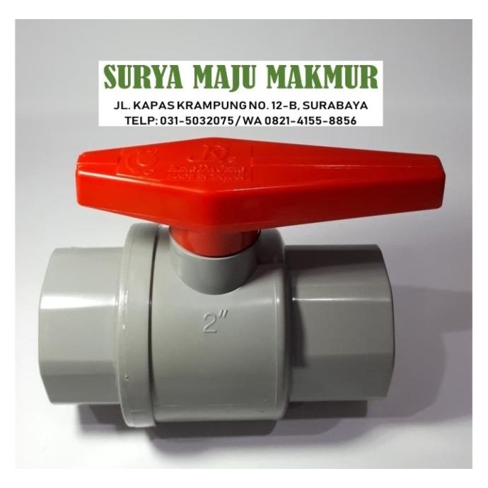 Jual stop kran Ball valve ballvalve pvc 2" dim inch KDJ made in Taiwan | Shopee Indonesia