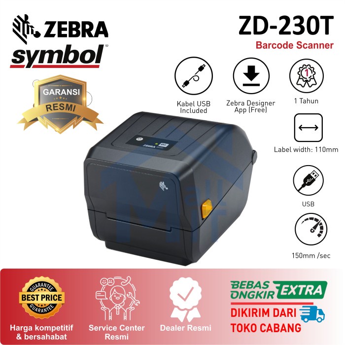 Jual Barcode Jkt Printer Barcode Zebra Zd-230T Zd-230 Zd230T Zd230 Zd ...
