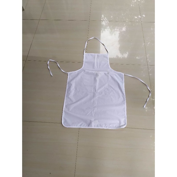 Jual CELEMEK APRON PUTIH BROKENWHITE WATERPROOF UKURAN DEWASA | Shopee ...