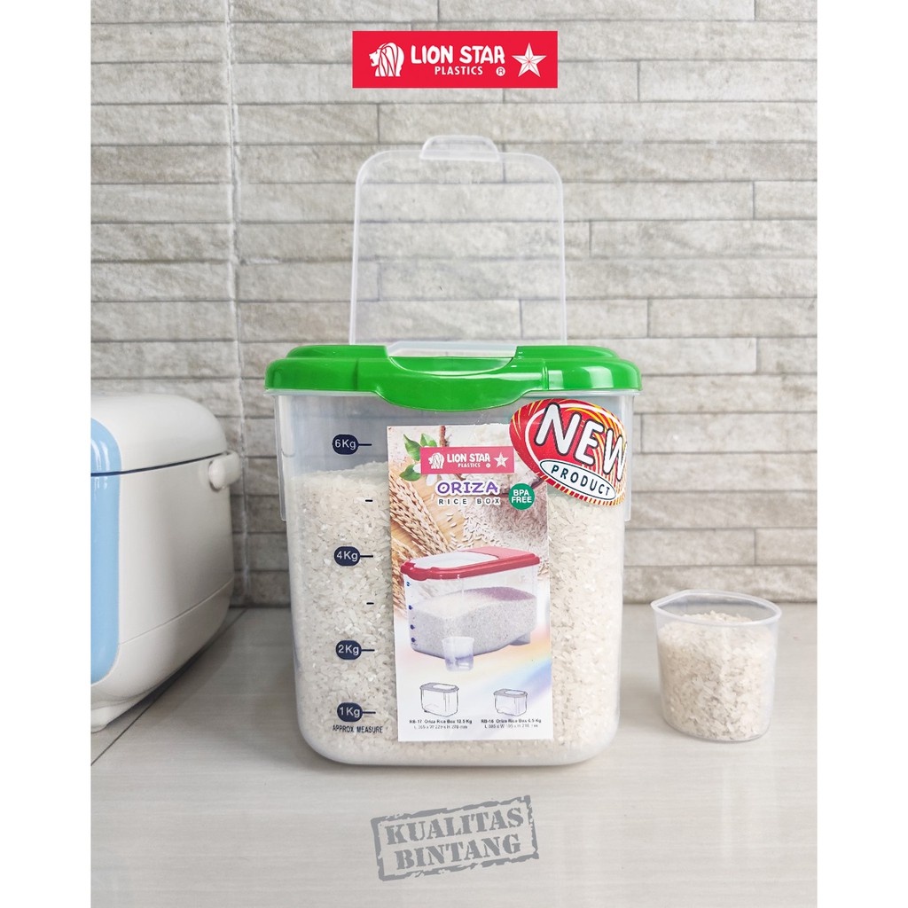 Jual Kotak Beras Tempat Beras Oriza Rice Box 12,5kg RB 17 Lion Star ...