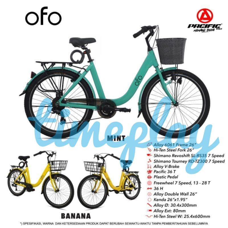 Jual Pacific Ofo Sepeda Mini Keranjang Ofo Ctb 26 7 speed Frame Alloy ...