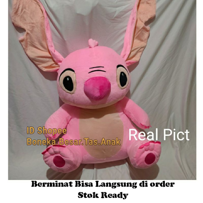 Jual Yang Sni Boneka Stitch Angel Stich Pink Besar Super Jumbo | Shopee ...