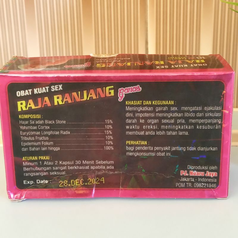 Jual KAPSUL RAJA RANJANG VITALITAS PRIA DEWASA OBAT KUAT (1 Box isi 10 Sachet) | Shopee Indonesia