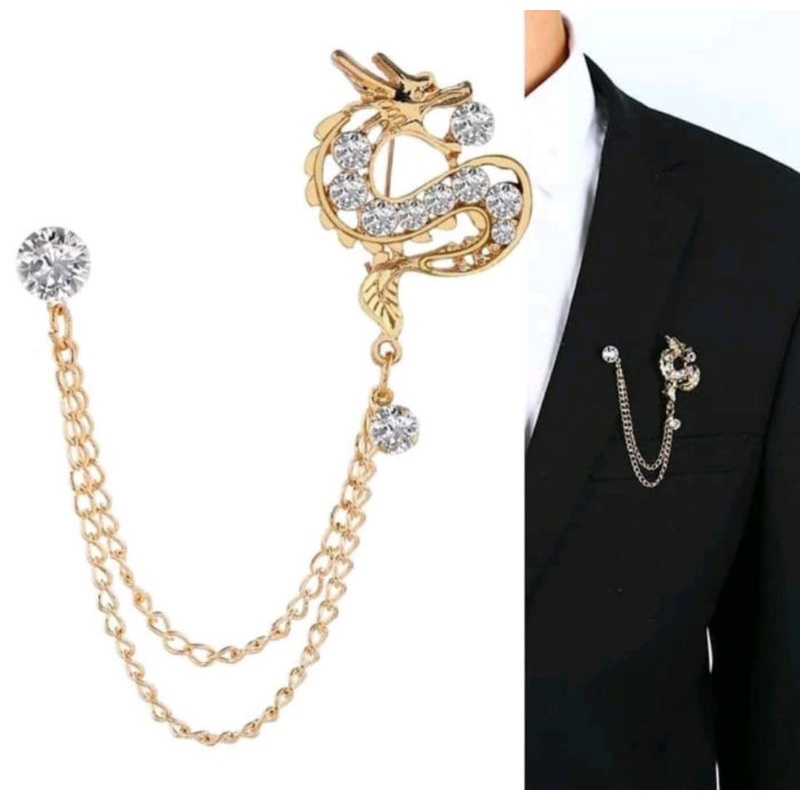 Jual Chinese Dragon Brooch Bros Jas Kameja Tuxedo Mens Pria | Shopee ...