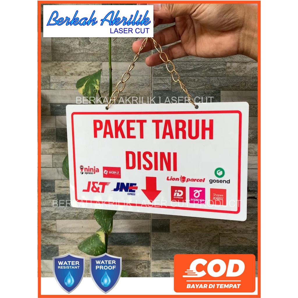 Jual PAKET TARUH DISINI PAKET SIMPAN DI SINI BAHAN ACRYLIC WATERPROOF ...