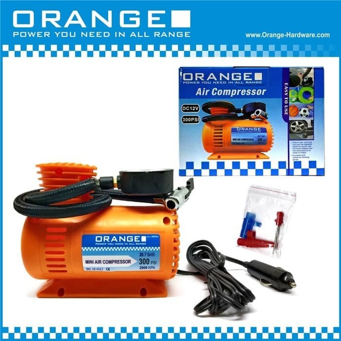 Jual ORANGE KOMPRESOR ANGIN MINI - DC 12V MINI AIR COMPRESSOR | Shopee ...