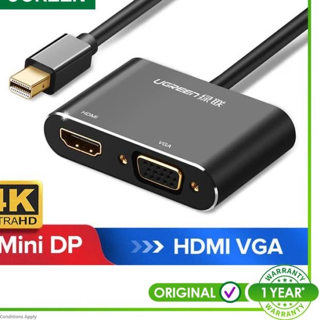 Jual Ugreen Mini DisplayPort to HDMI&VGA Aluminum case ( BLACK :20422 ...