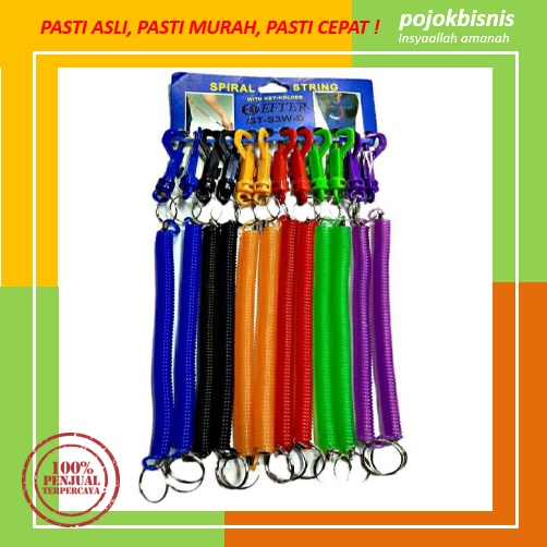 Jual GANTUNGAN KUNCI SPIRAL BESAR STRING WITH KEY HOLDER WARNA GROSIR ...