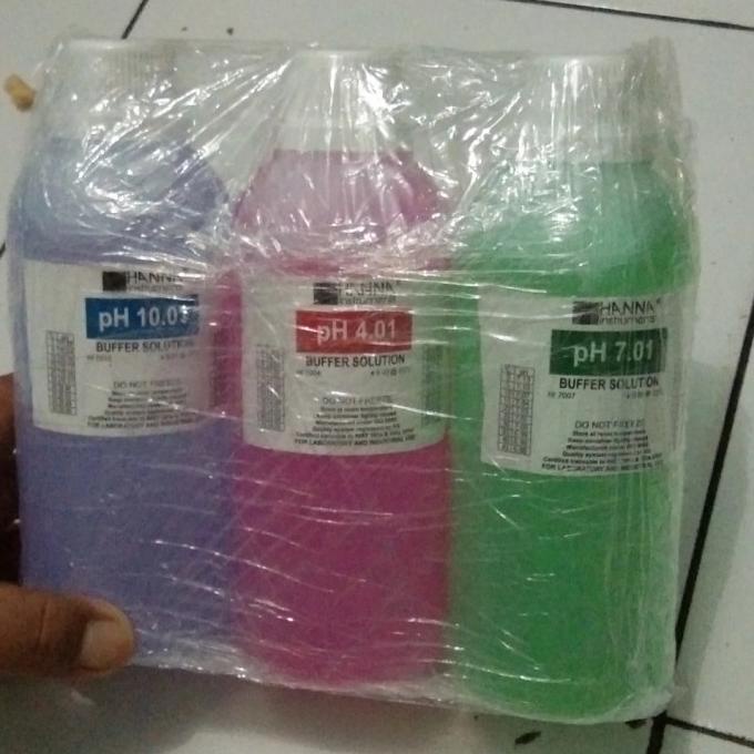 Jual buffer solution ph 4 // ph 7 // ph 10 hanna kemasan 500ml | Shopee Indonesia