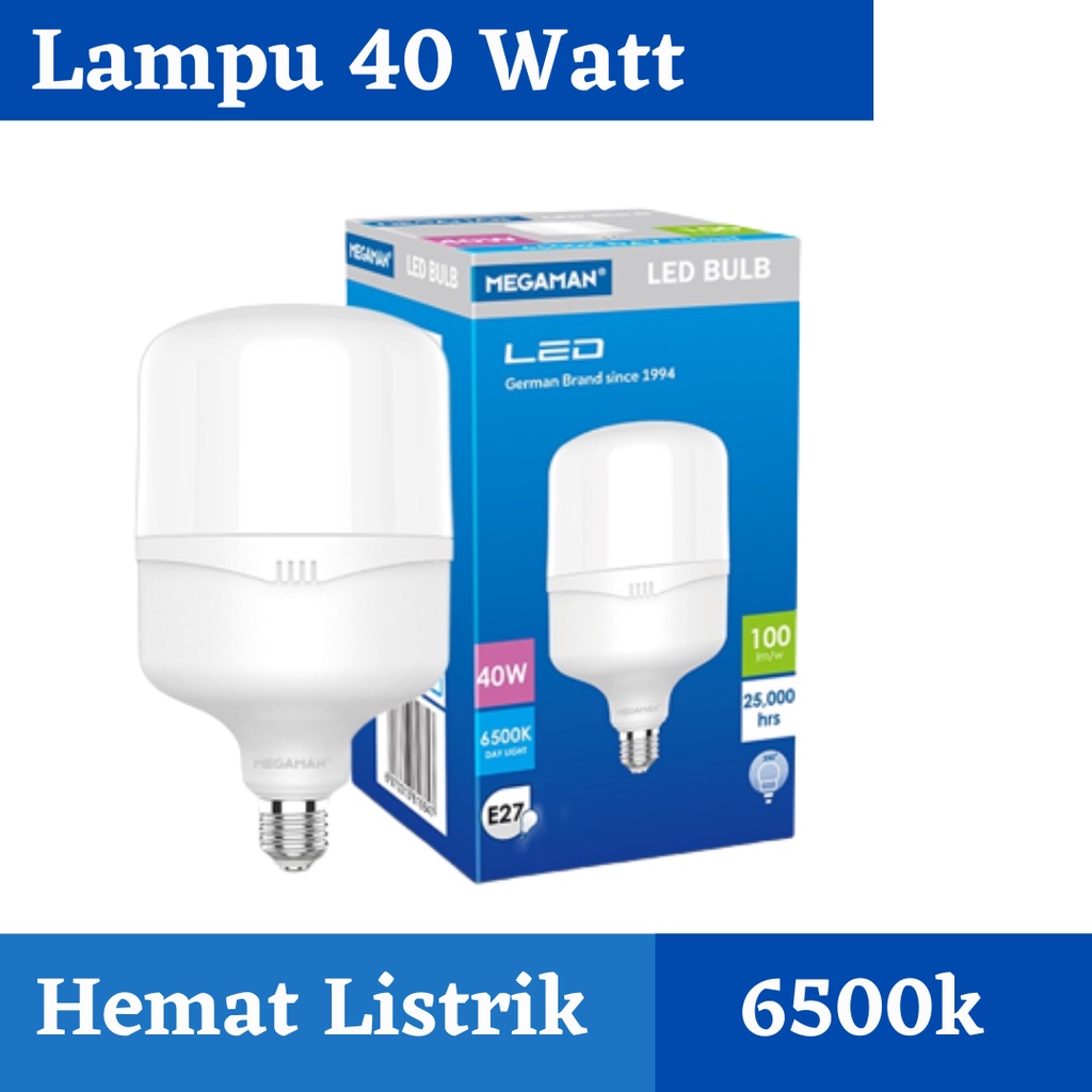 Jual Lampu led putih bolham megaman YTT120Z1 40W 6500K cahaya putih lampu led murah plafon lampu ...