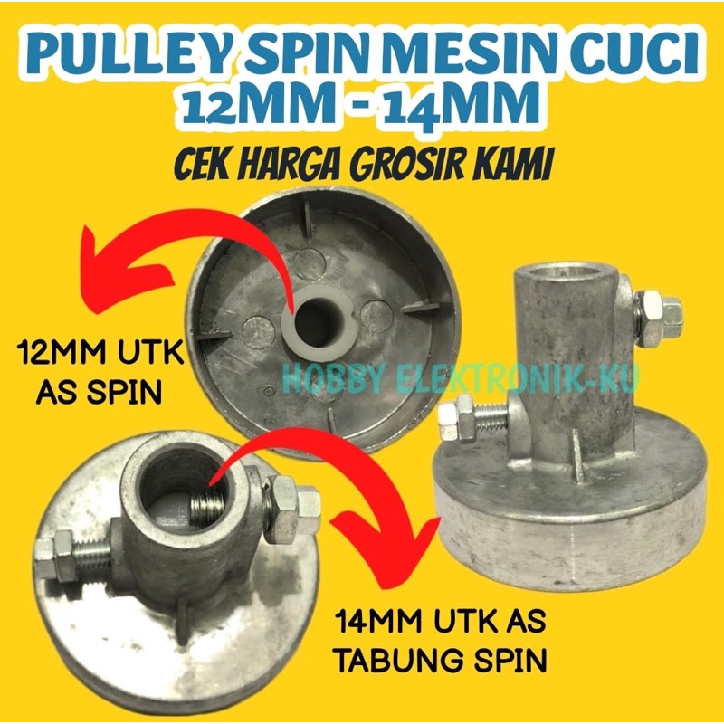 Jual TIANG PULLY MESIN CUCI TIANG AS MOTOR DINAMO SPIN 14MM / 12MM ...