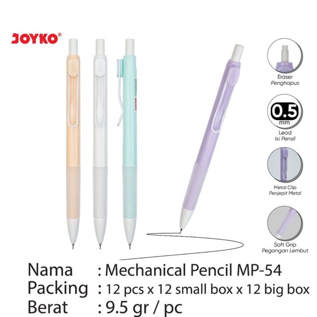 Jual ( 1 pcs ) MP54 Joyko Mechanical Pencil / Pensil Mekanik MP-54 ...