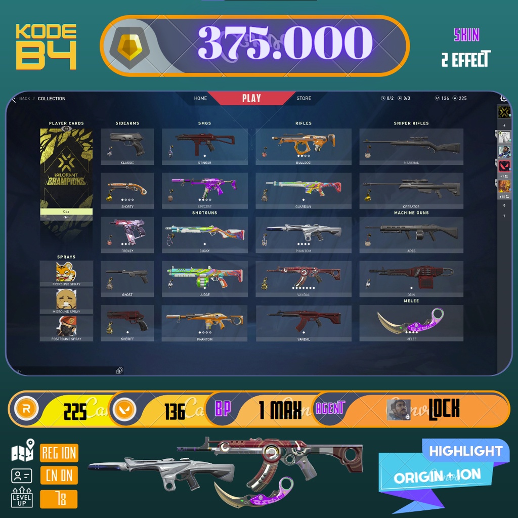 Jual AKUN VALORANT Kode B4 Proses 1 menit langsung main | Shopee Indonesia