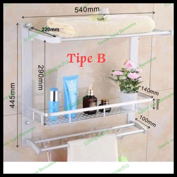 Jual Rak Handuk Lipat 6 Baris Alumunium A088 Anti Karat"Marchesa | Shopee Indonesia