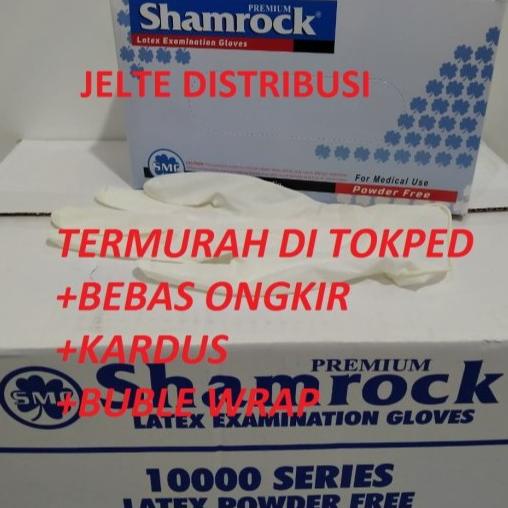 Jual Sarung Tangan latex powder free merk shamrock isi 100 pcs | Shopee ...