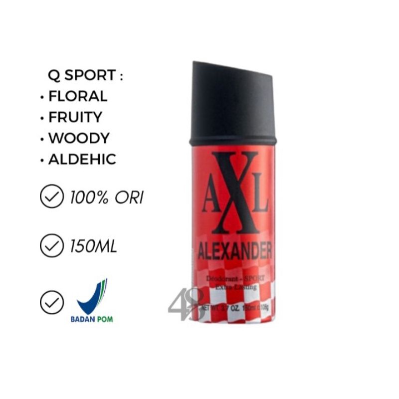 Jual AXL Alexander Body Spray Deodorant 150ML | Shopee Indonesia