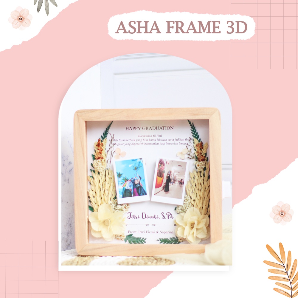 Jual ASHA FRAME 3D | FRAME RUSIC | UNTUK WISUDA | BIRTHDAY | WEDDING ...