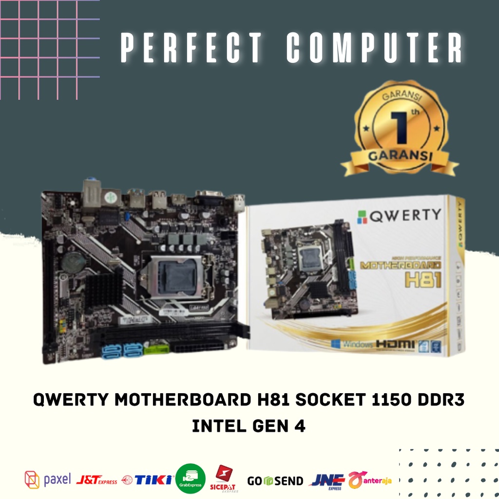 Jual QWERTY MOTHERBOARD H81 SOCKET 1150 DDR3 INTEL GEN 4 / H81 NVME ...