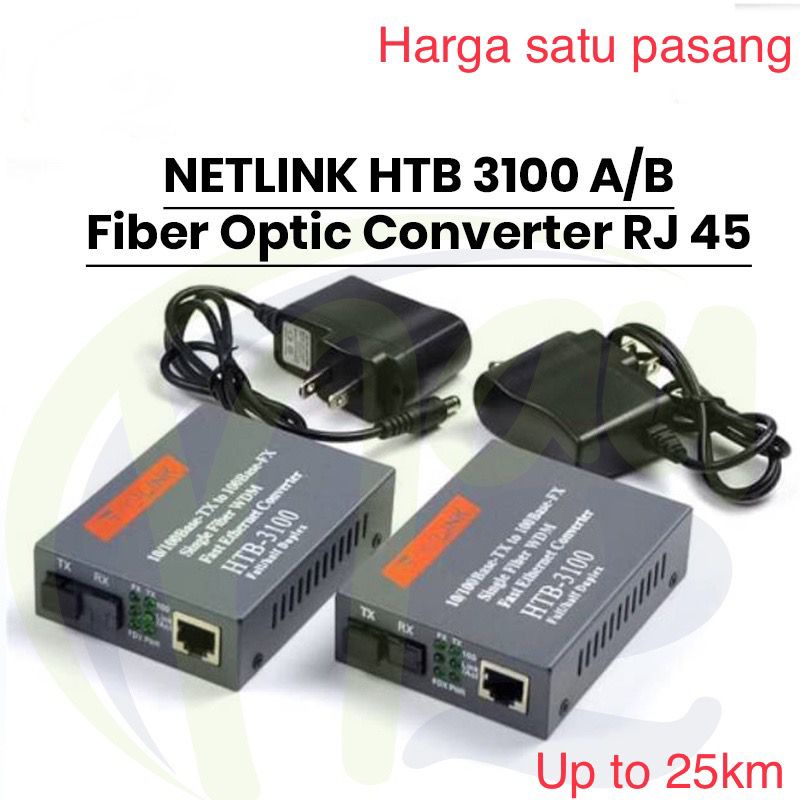 Jual HTB 3100 Media Converter A+B Fiber Optic | Media Converter FO 10 ...