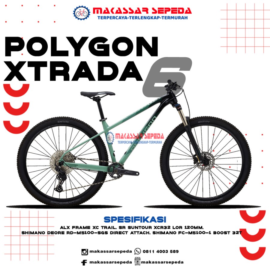 Jual SEPEDA GUNUNG MTB POLYGON XTRADA 6 ALLOY 1X11 SPEED HYDRAULIC DISCBRKE | Shopee Indonesia