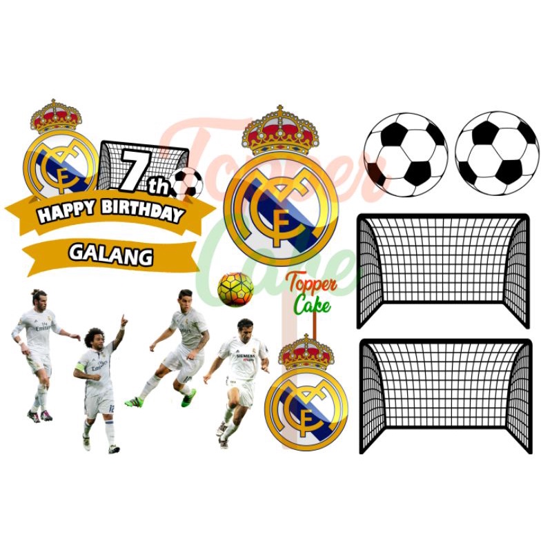 Jual Topper Cake Real Madrid Gratis tambah nama, usia, foto/ hiasan kue ...
