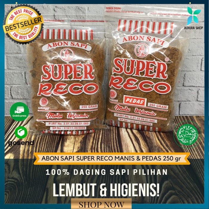 Jual Abon Daging Sapi Asli Super Reco 250 gram Manis Pedas Halal ...