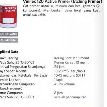 Jual Cat Dasar Galvanis & Alumunium Nippon NIPPON VINILEX 120 ACTIVE PRIMER | Shopee Indonesia