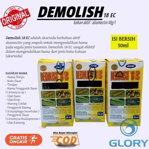 Jual Abamektin Demolish Insektisida DGM 50ml 18 EC Atau Pestisida ...