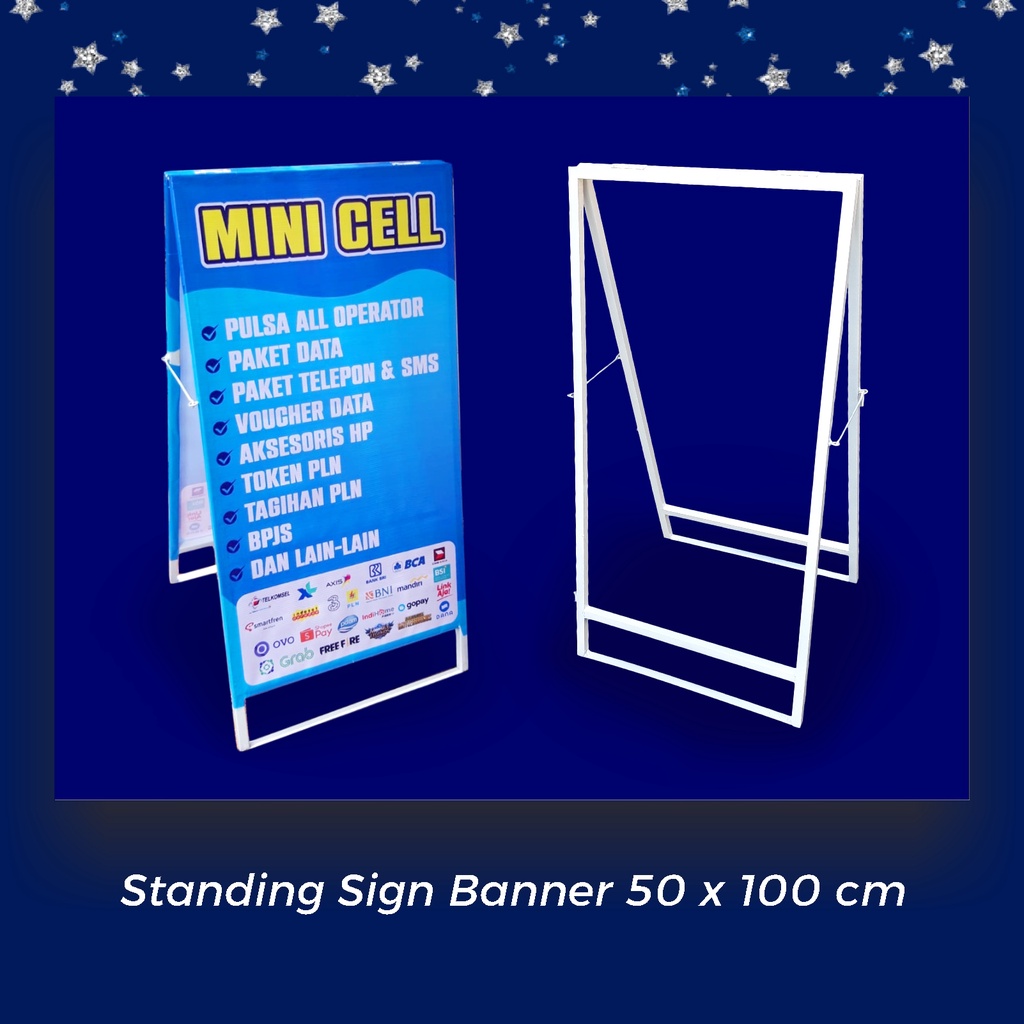 Jual Standing Sign Banner 50 x 100 cm (2 Side) Besi Hollow | Shopee ...