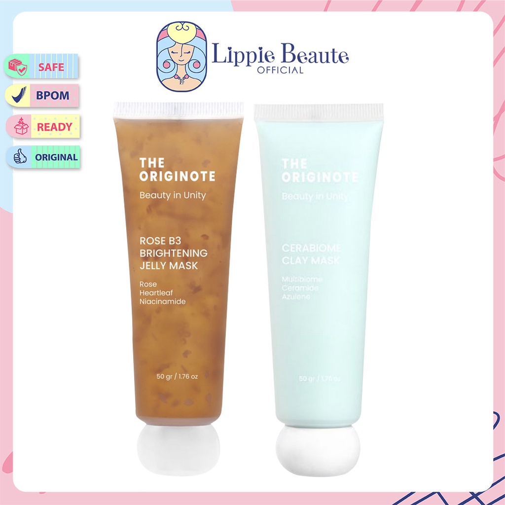Jual THE ORIGINOTE - Cerabiome Clay Mask || Rose B3 Brightening Jelly ...