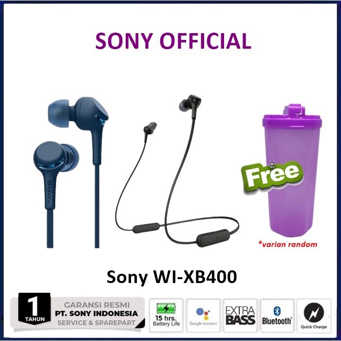 Jual Sony WI-XB400 / WI XB400 / WI XB 400 Wireless In-ear Headphones ...