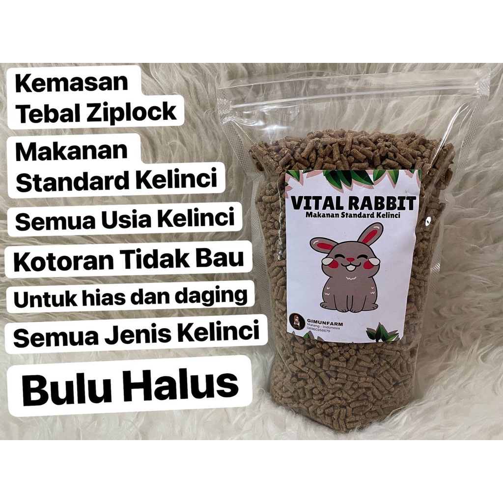 Jual Pakan Kelinci Pelet Kelinci Vital Rabbit PELET PAKAN MAKANAN ...