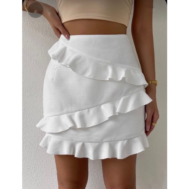 Jual (22) ROK SOLID RUFFLE TRIM | Shopee Indonesia