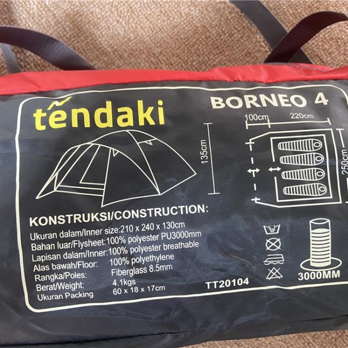 Jual Tenda Camping Tendaki Borneo 4 Tenda Camping 4P Keluarga Not Mis ...