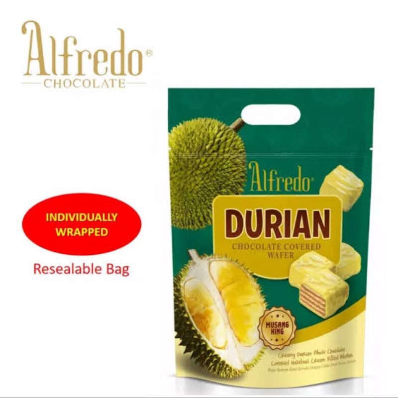 Jual Alfredo Cubic Wafer Durian Chocolate / snack impor / snack / snack ...