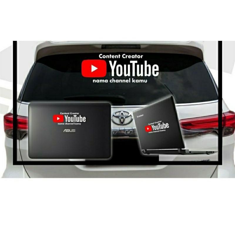 Jual STIKER MOBIL YOUTUBE CHANNEL CUSTOM NAMA | Shopee Indonesia