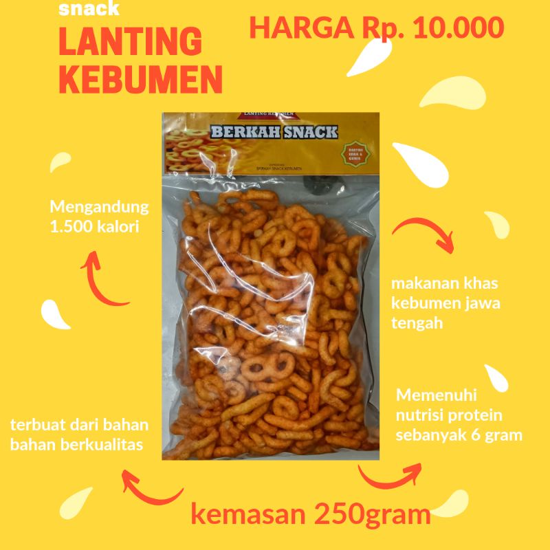 Jual snack lanting kebumen rasa balado kemasan 250g | Shopee Indonesia