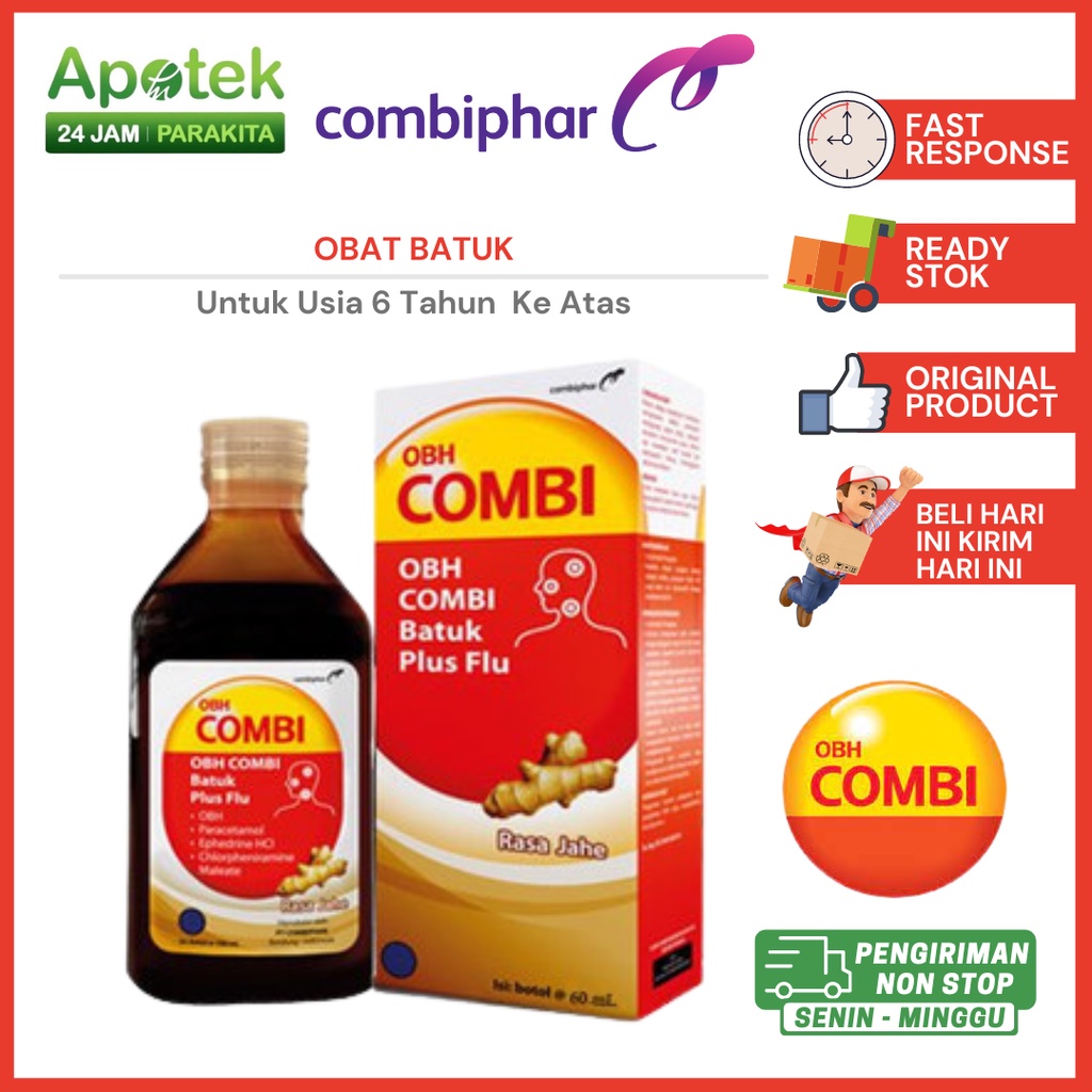 Jual OBH Combi Batuk Berdahak Plus Flu dan Demam Dewasa Rasa Jahe ...