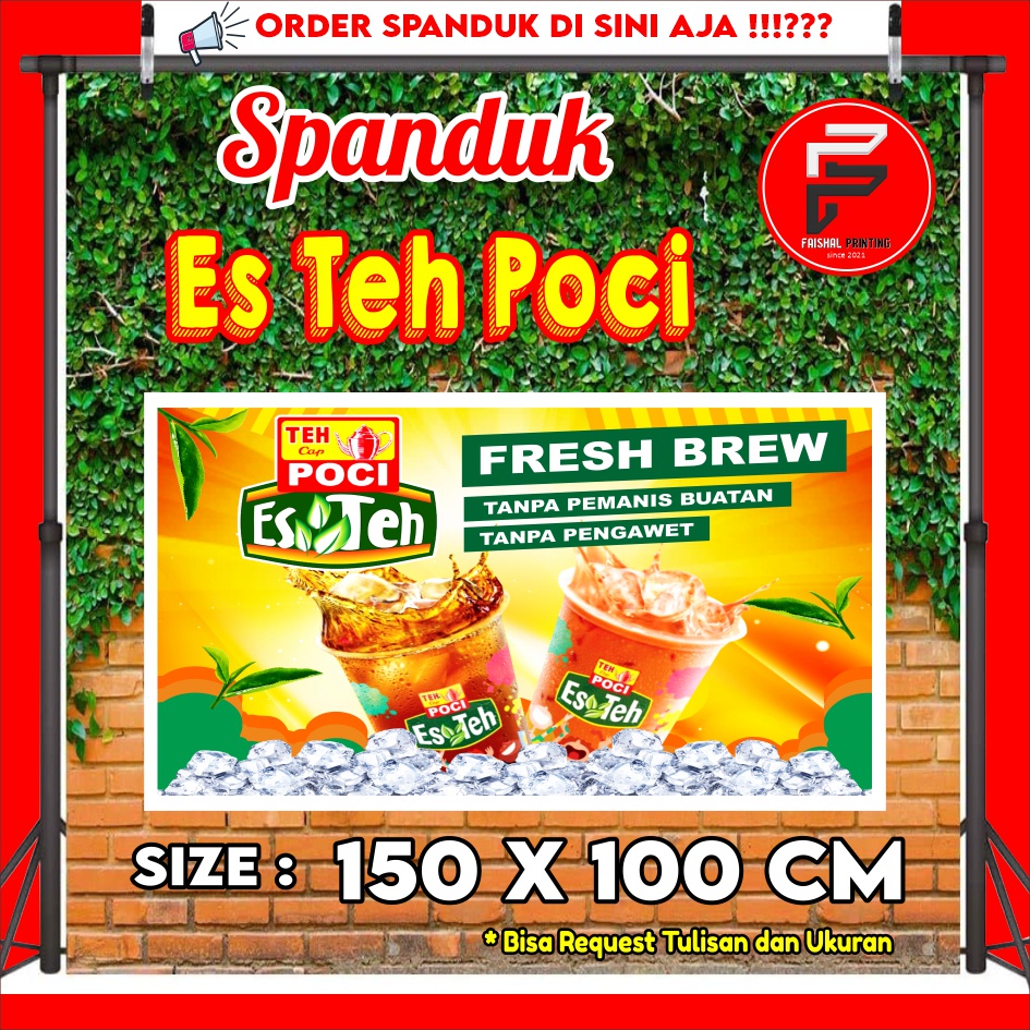 Jual Spanduk Es Teh Poci/ Banner Es teh Poci / Spanduk Ukuran 150 x 100 ...