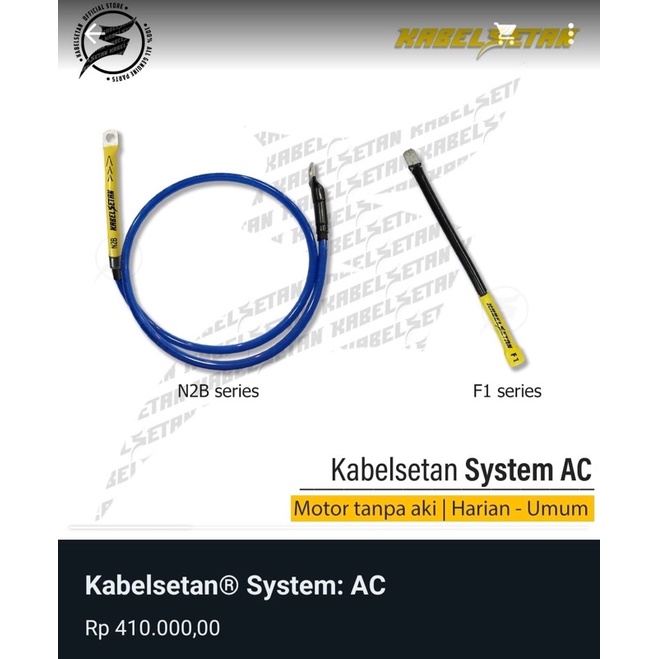 Jual KABELSETAN KABEL SETAN TYPE SYSTEM AC TANPA AKI BY TEKNO TUNER ...
