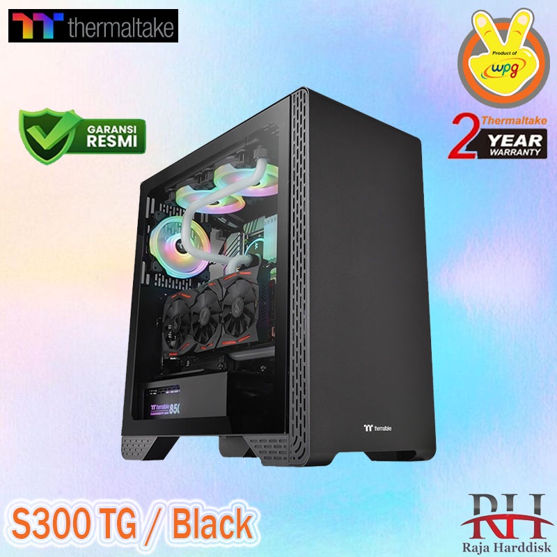 Jual Thermaltake Case S300 TG BLACK - S 300 Casing Tempered Glass Mid ...