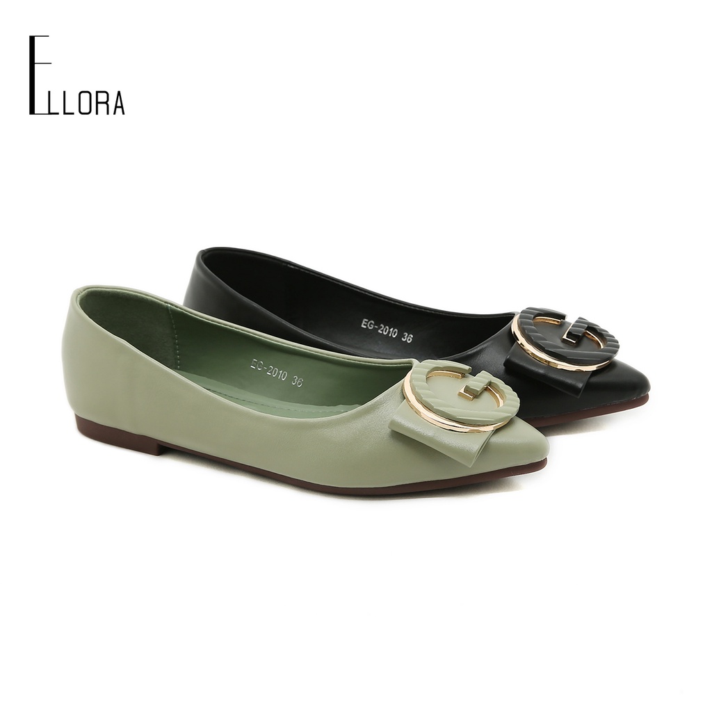 Jual ELLORA EG-2010 Sepatu Wanita Kerja Flatshoes Bahan Dove Sintetis ...