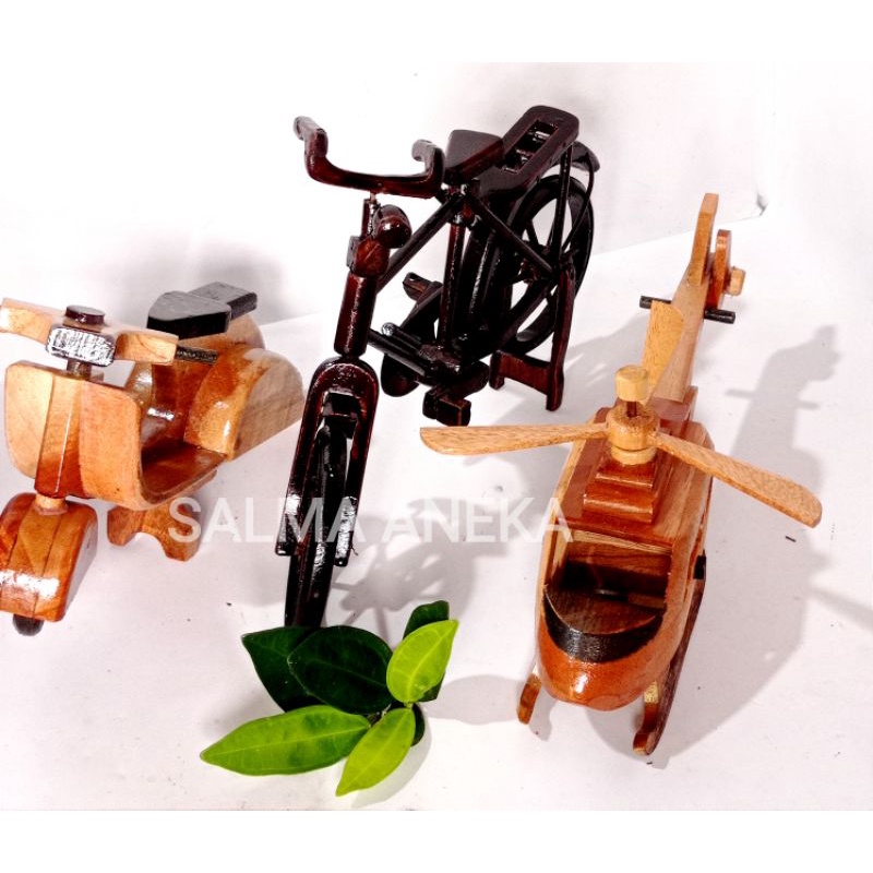 Jual PAKET UK BESAR ISI 3 MINIATUR KAYU DIECAST SEPEDA MOTOR HARLEY ...