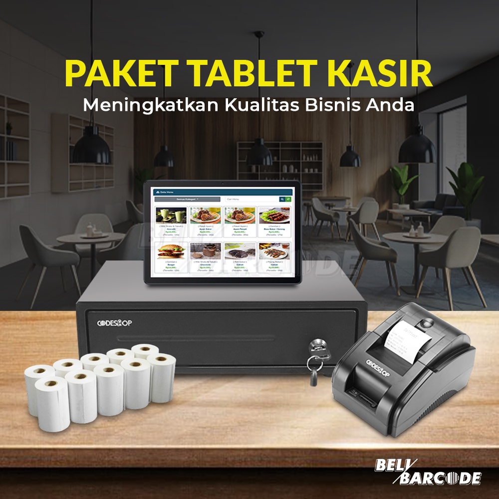 Jual Paket Tablet Kasir Printer Cetak Struk Cash Drawer Kertas Thermal ...