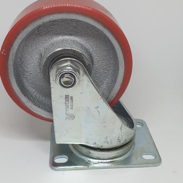 Jual Roda PU Flat Besi Cor Medium Duty Vintech Germany 4 inch Plat ...