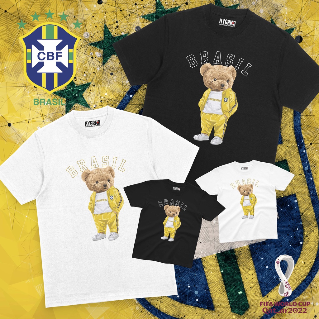 Jual Kaos Piala Dunia "Bear BRAZIL" - FIFA World Cup Qatar 2022 ...